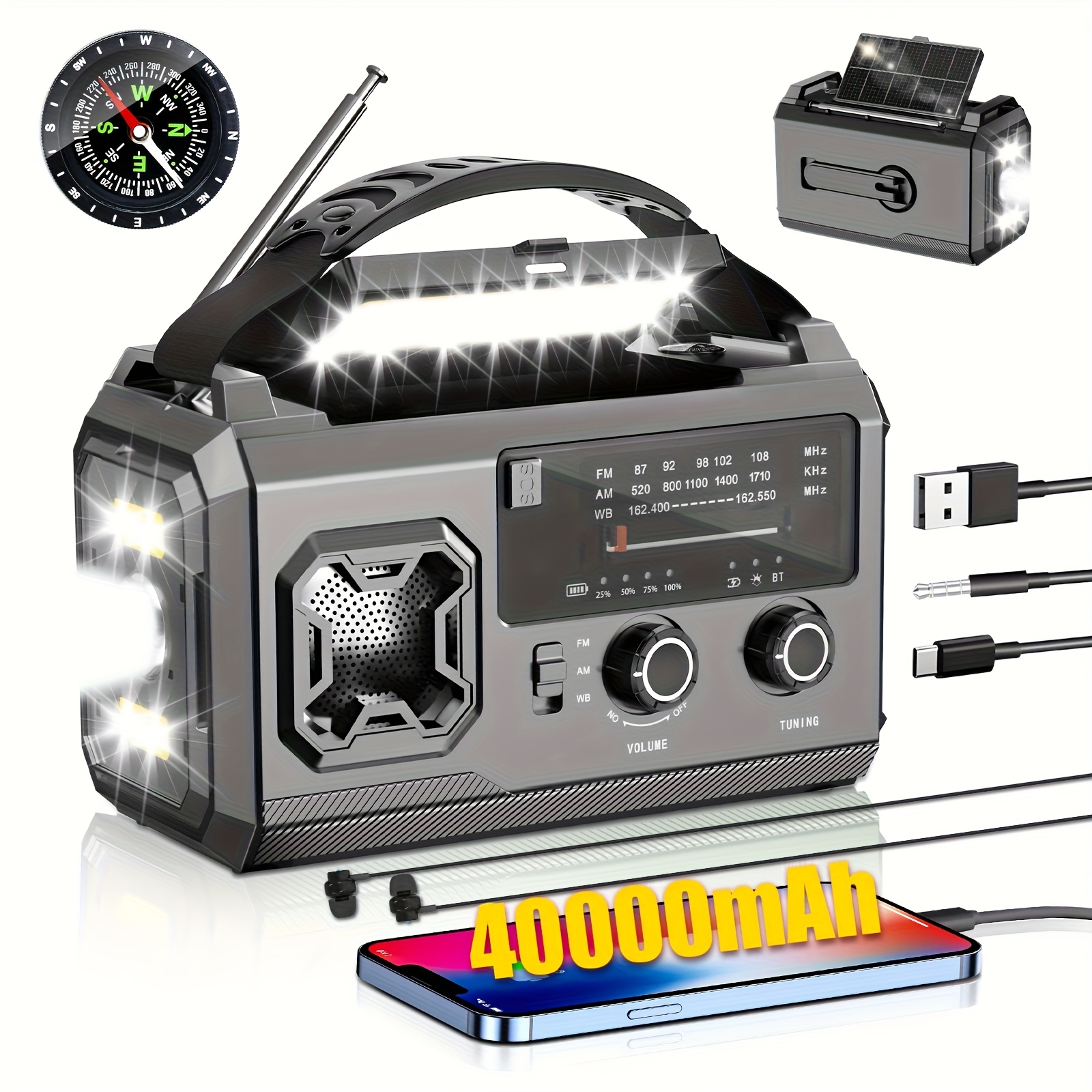 hand crank radio sold on Temu United States