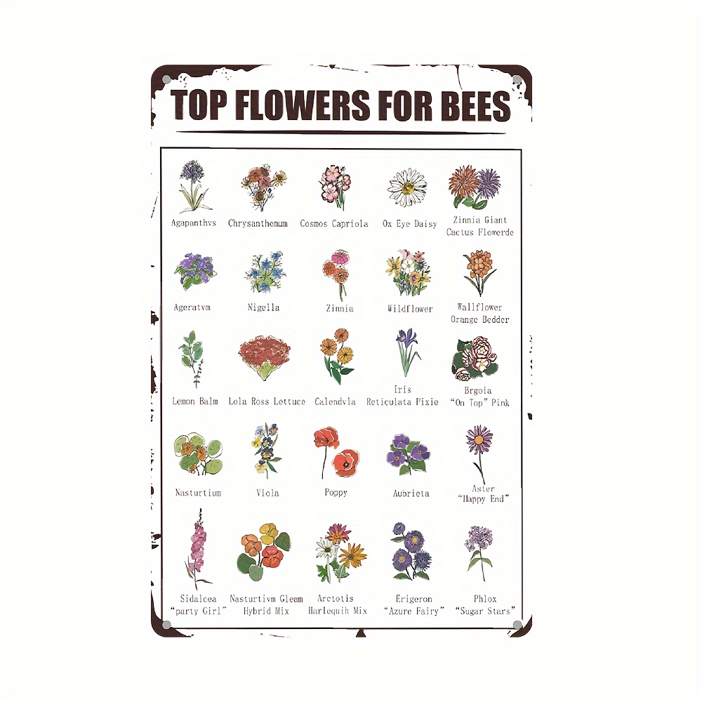 Aluminum Sign "top Flowers Bees" Perfect Home Decor Toilet - Temu Ireland