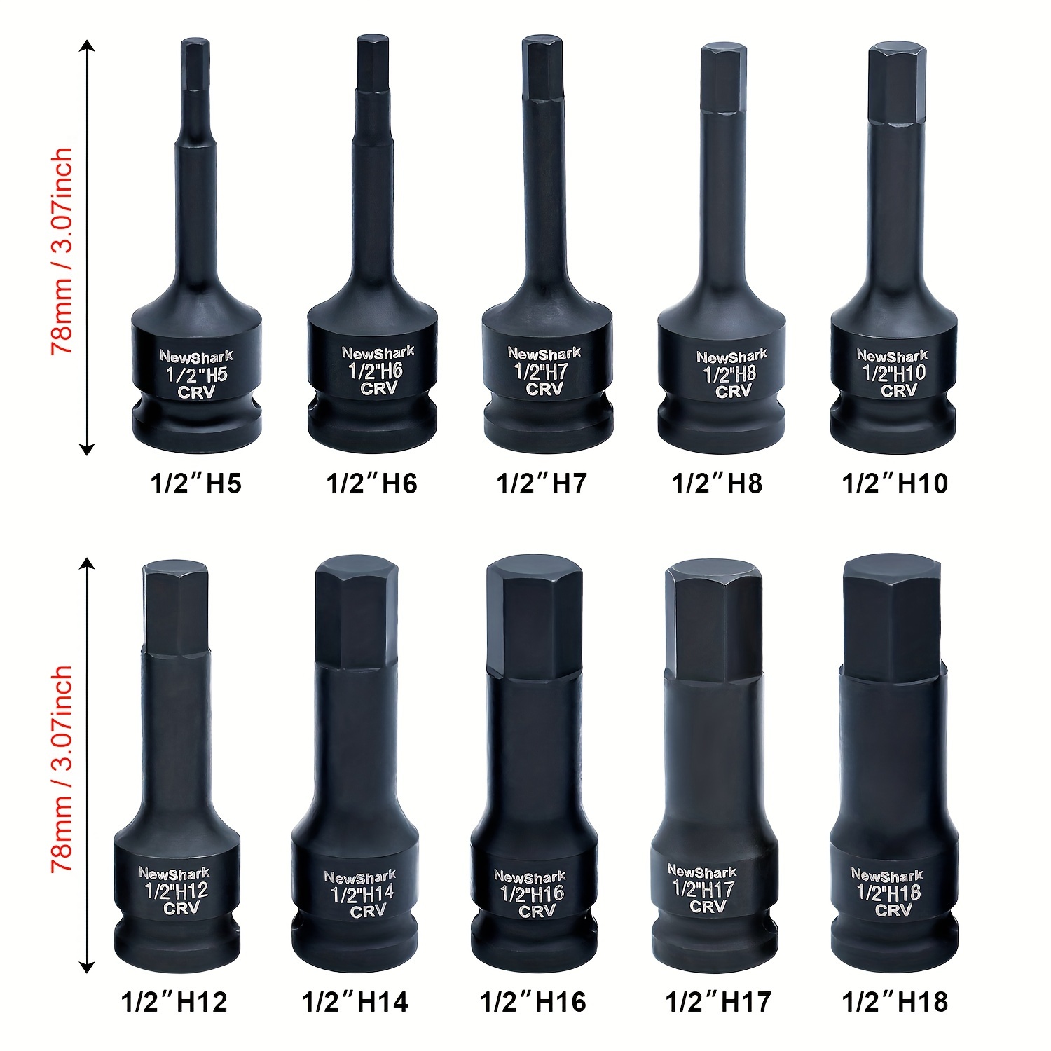 drive impact socket hex bits 1/2 inch drive allen socket set - Temu