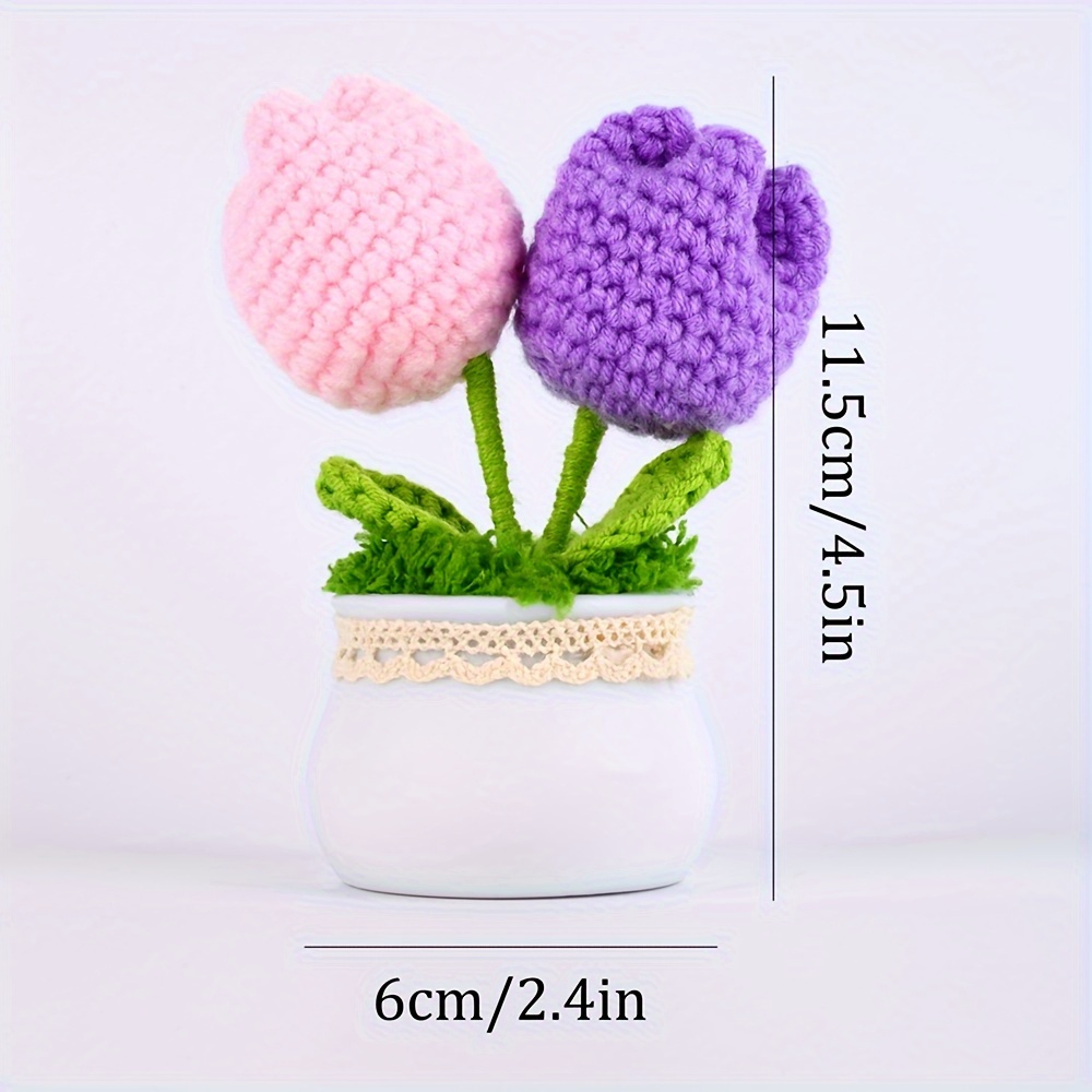 Handcrafted Crochet Tulip Lily Valley Bouquet Knitted - Temu