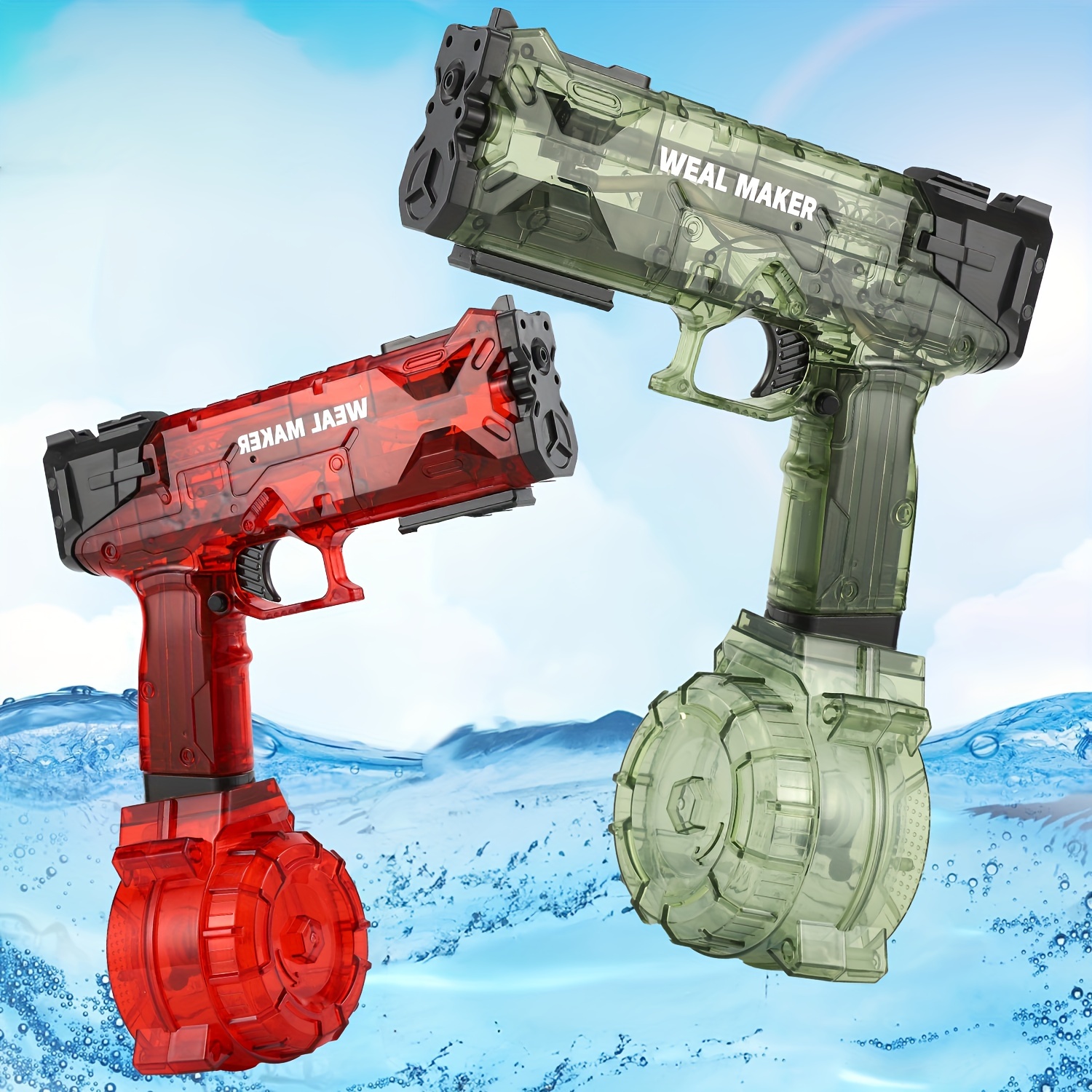 2pcs Electric Water Gun, With Drum, With Continuous Water Gun ...