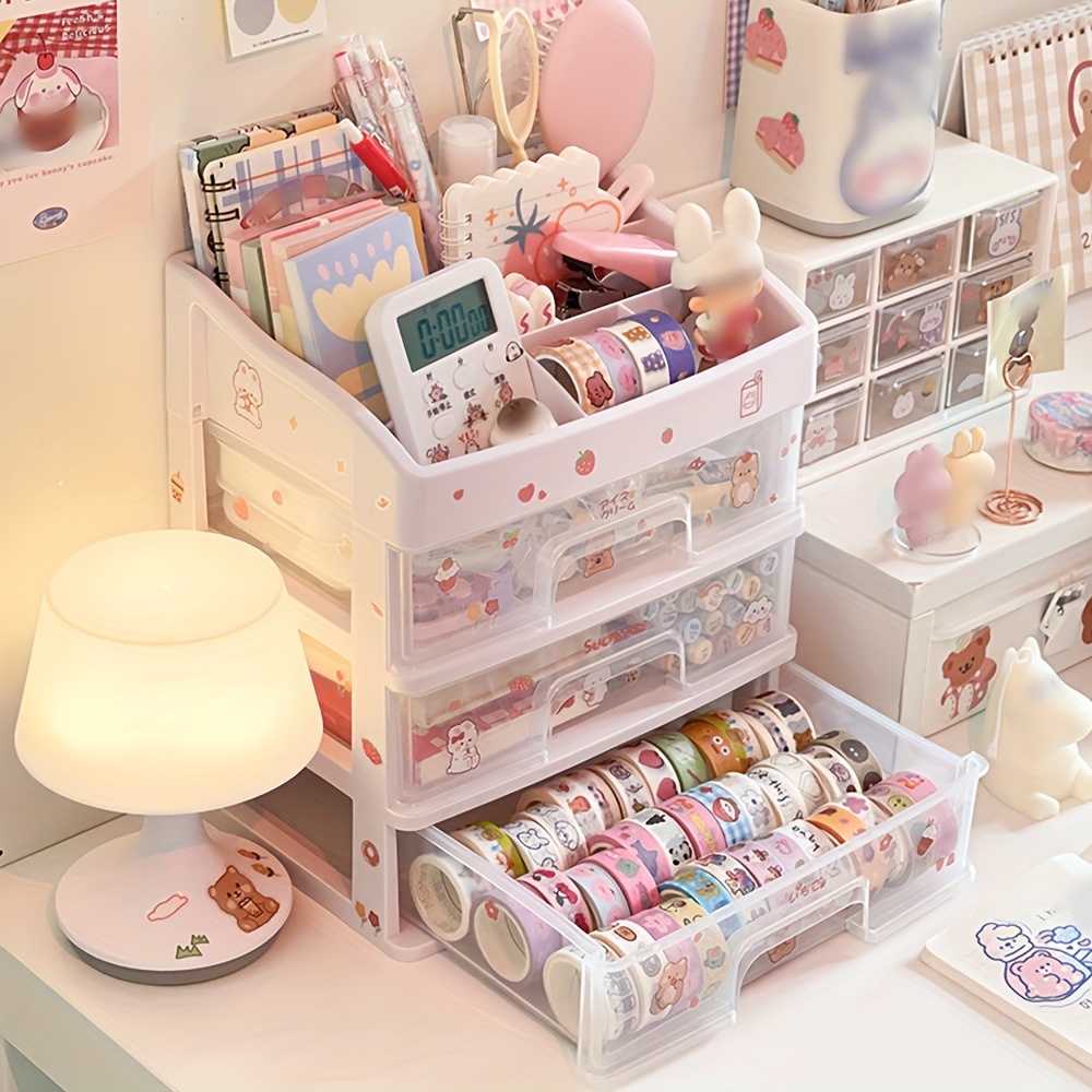 Desktop Cosmetics Finishing Storage Box Drawer Type Large - Temu ...