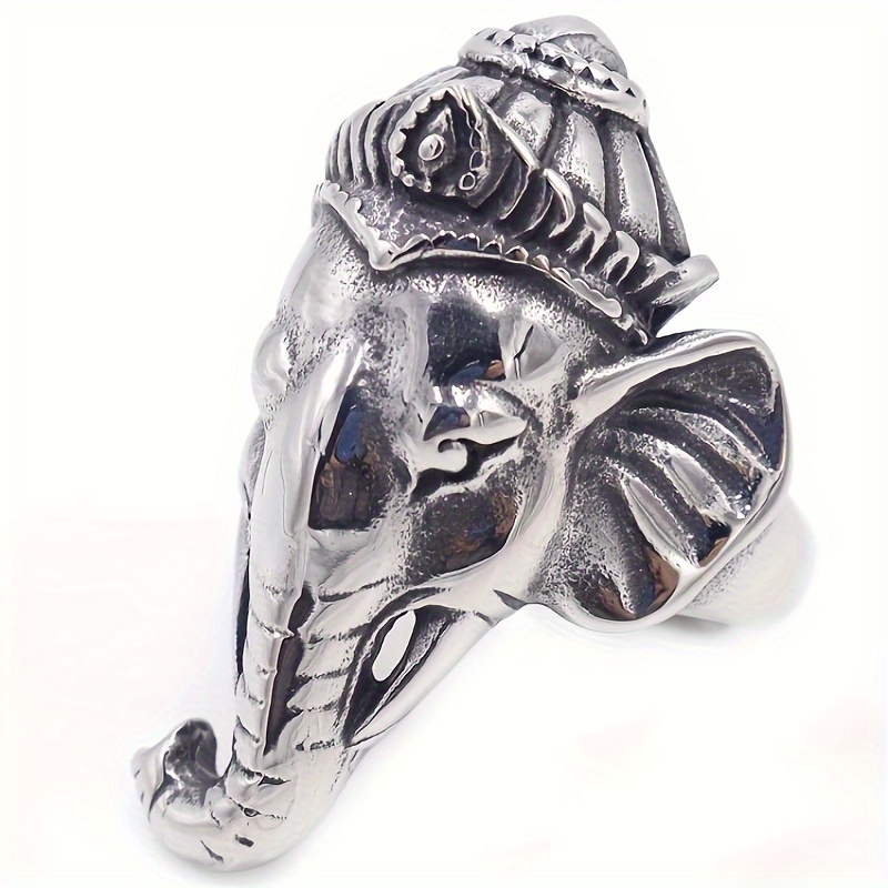Retro Men's Ring Jewelry Long Nose Elephant Shape Ring - Temu United ...