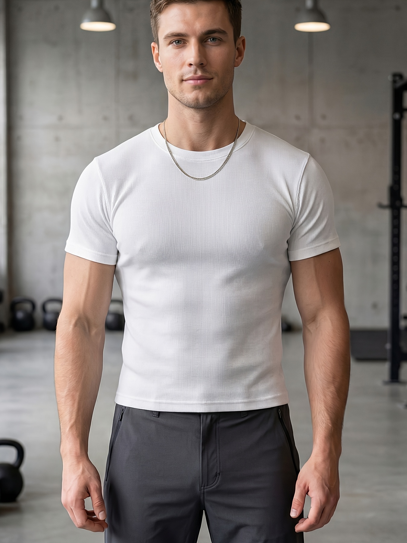 men shirts muscle fit sold on Temu United States