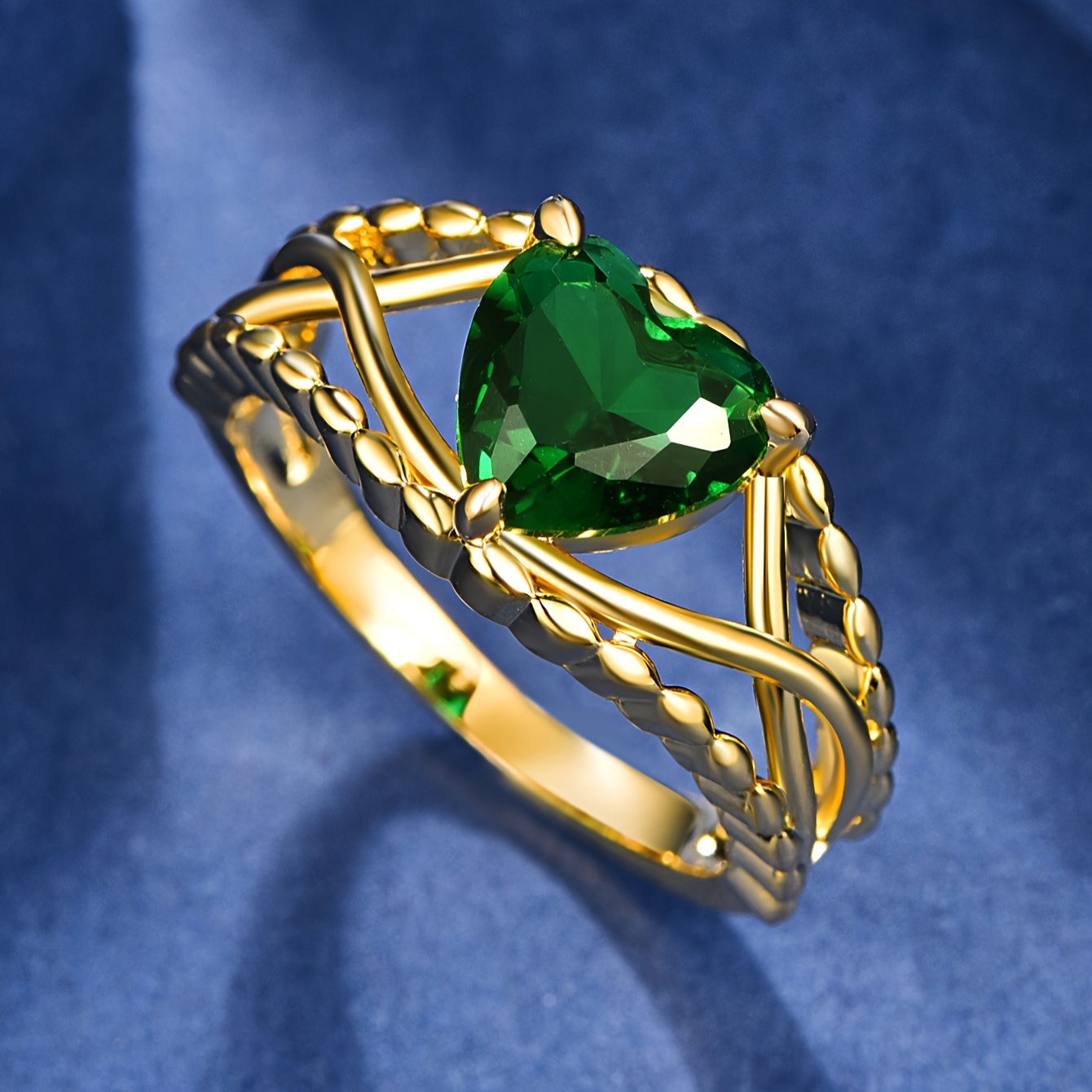 s925 silver ring men heart shaped green synthetic gemstone - Temu Australia