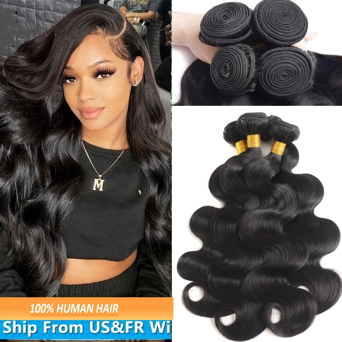 Body Wave Brazilian Human Hair Bundles Curly Hair Extensions - Temu Canada