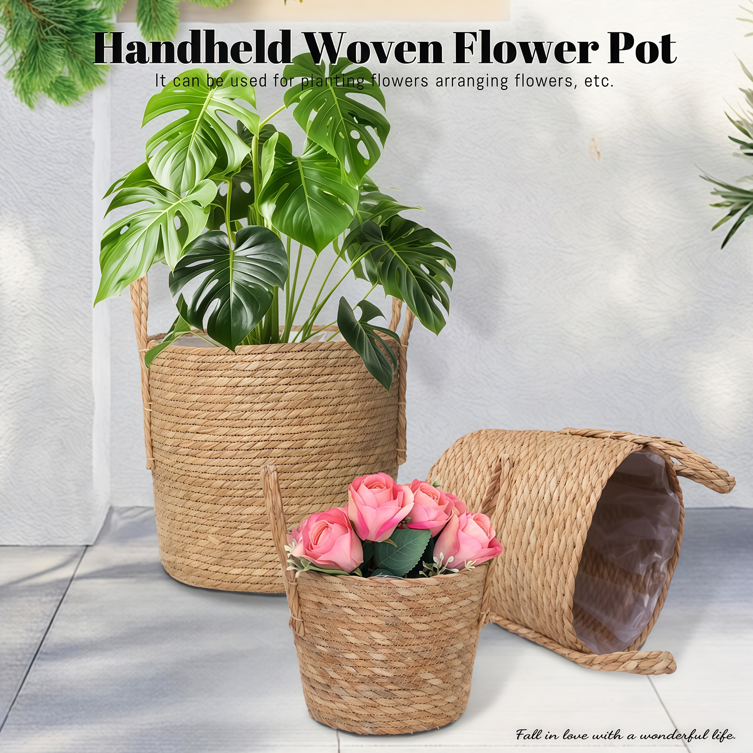 woven basket planters sold on Temu United States