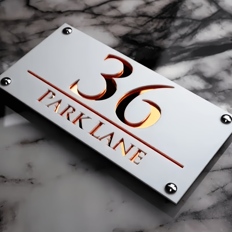 acrylic address signs sold on Temu United States