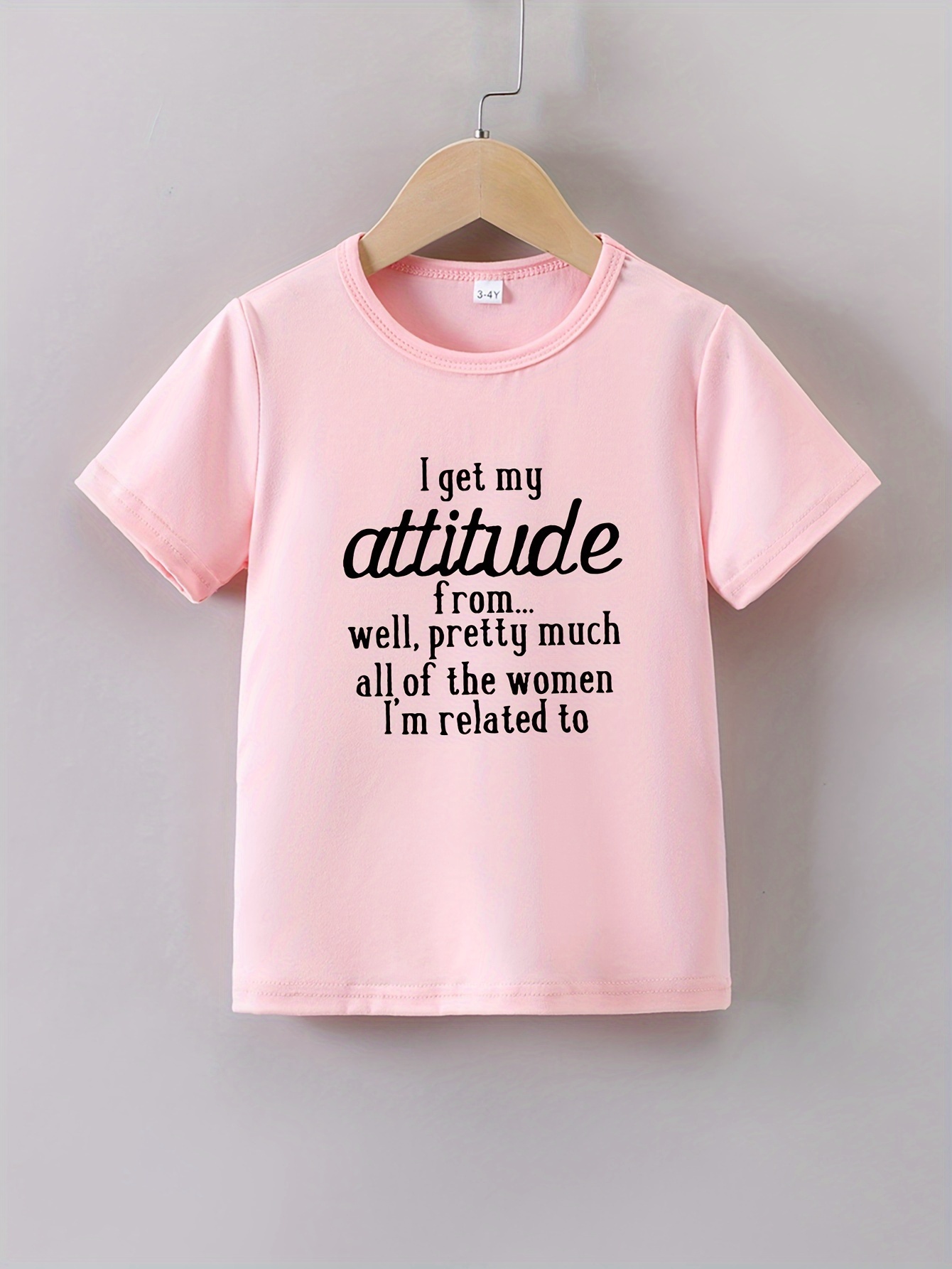 Girls Letters Print Crew Neck T shirt Short Sleeve Tee - Temu Ireland