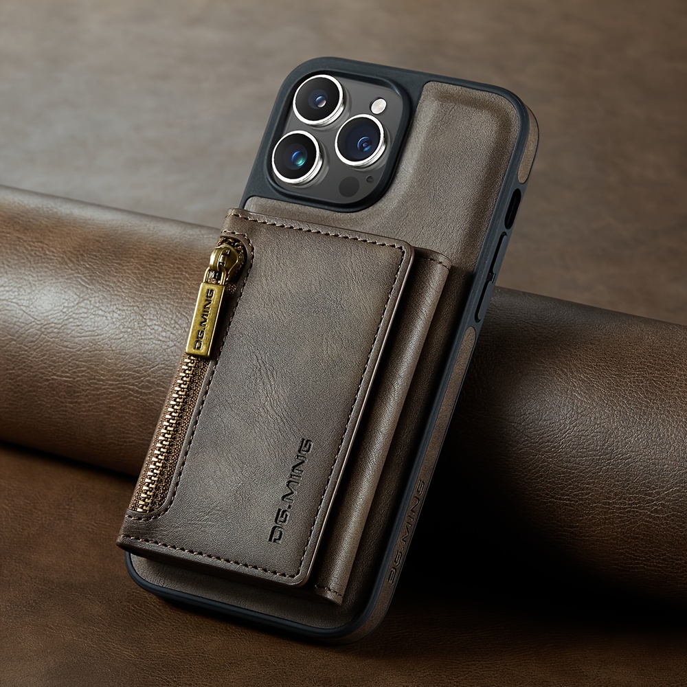 Luxury Wallet Artificial Leather Phone Case Iphone - Temu Canada