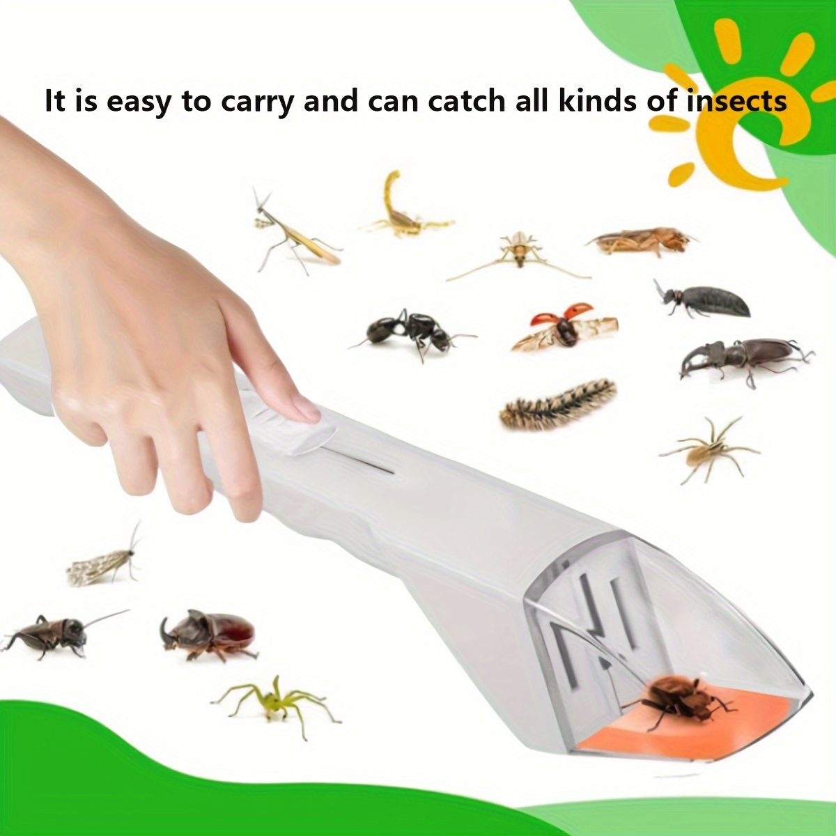 1pc Handheld Insect Catcher Bug Clip Non Contact Reusable Pest Control ...
