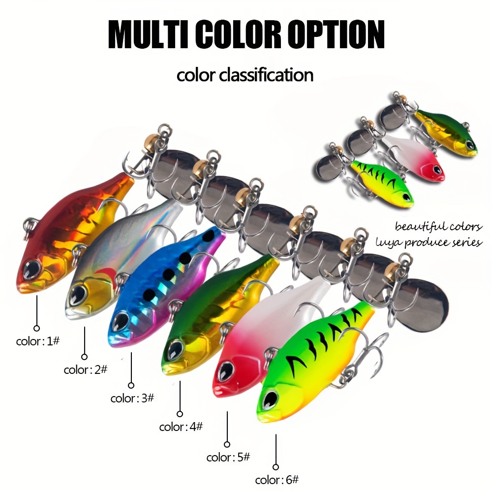 1pc Rotating Metal Vib Vibration Bait Spinner Spoon Fishing Lure, 1 ...