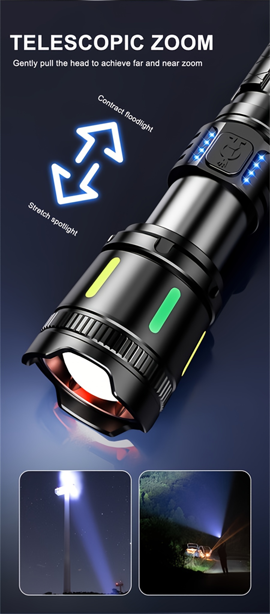 Ultra-bright Led Spotlight - Rechargeable, Long-range Beam For Camping ...