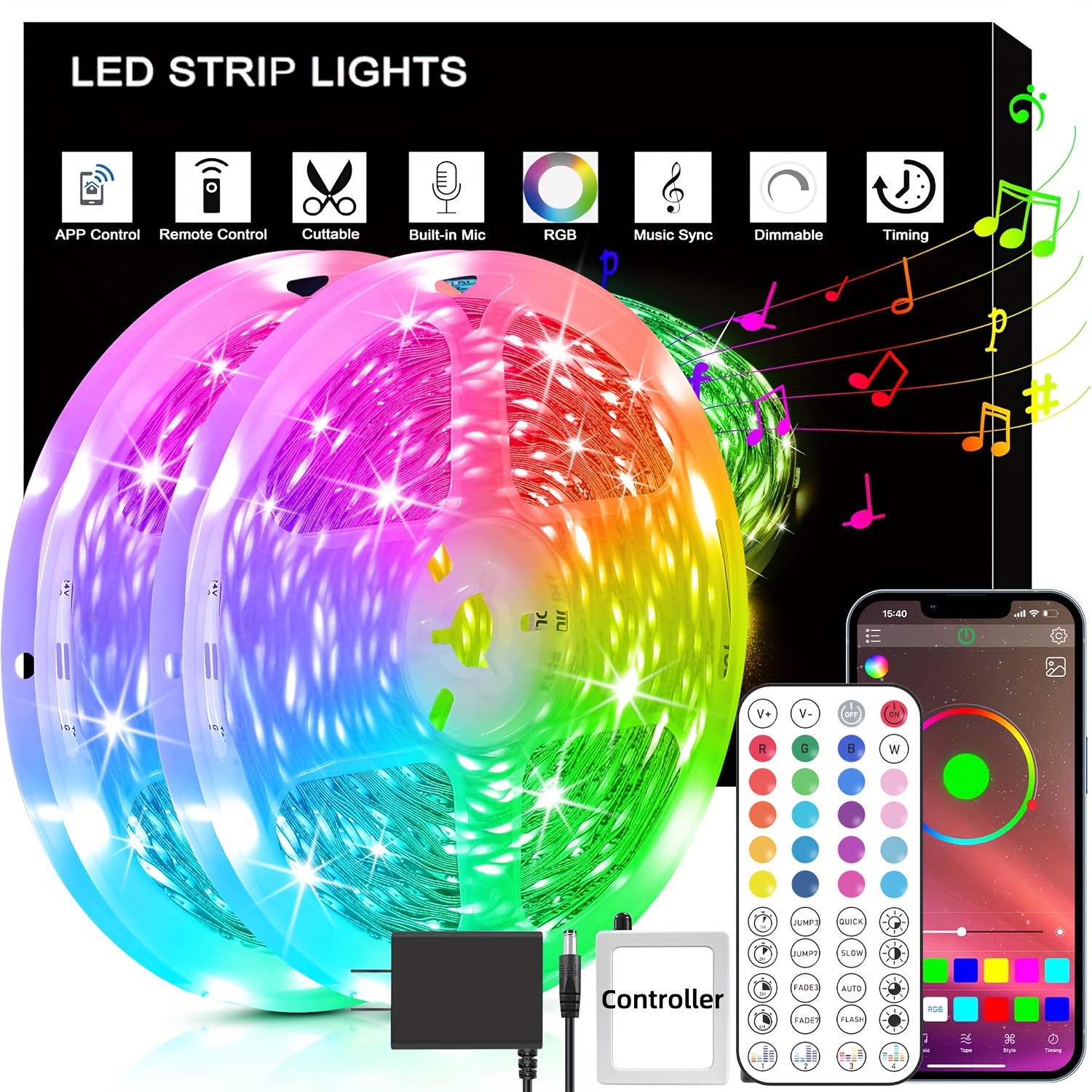 led lights sold on Temu United States