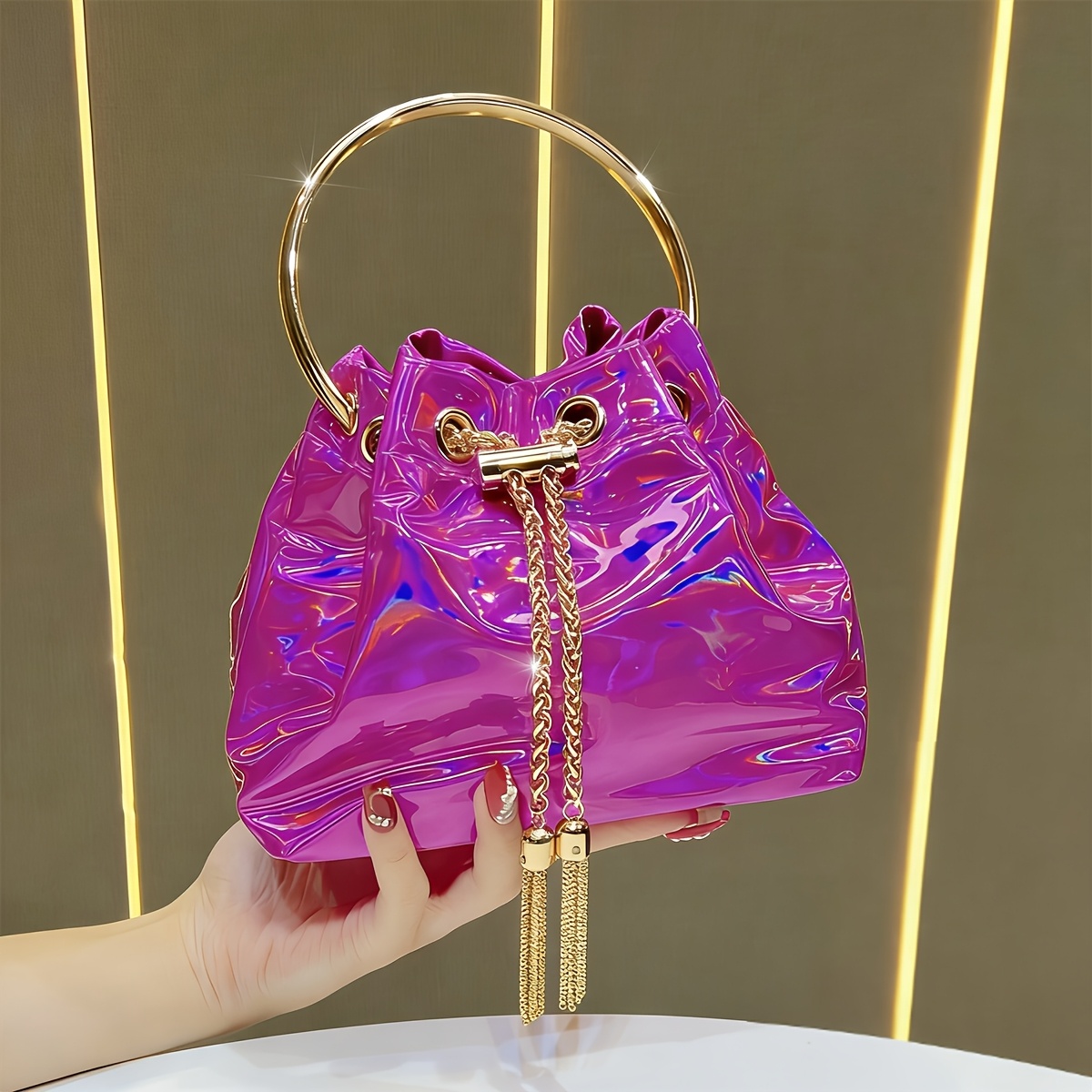 holographic purse sold on Temu United States