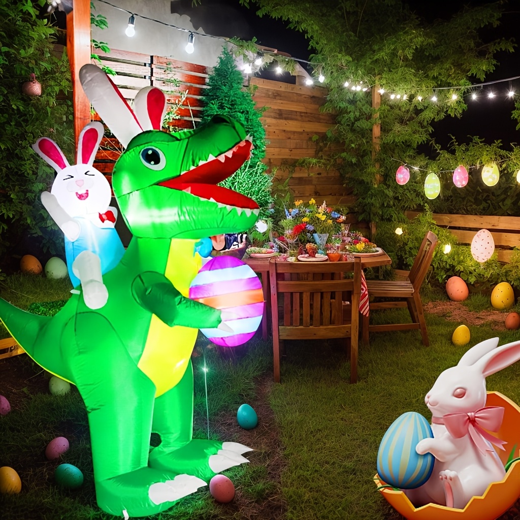 easter inflatable bunny ride dinosaur blow painted egg built - Temu