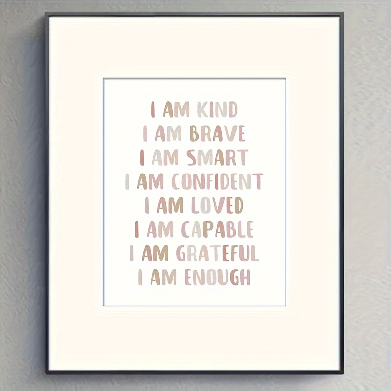 (without Frame) Inspirational Wall Art 'm Kind 'm Brave - Temu Ireland
