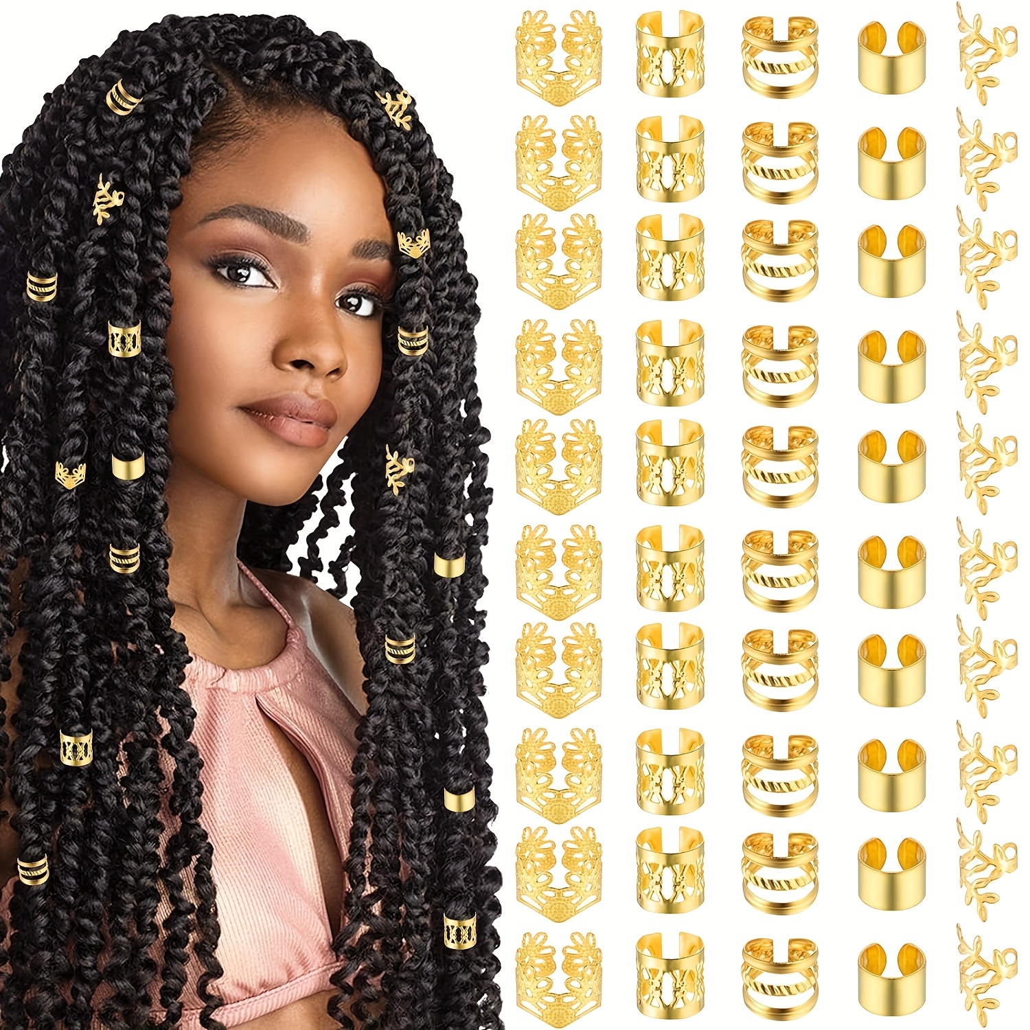 Gold hair rings design store