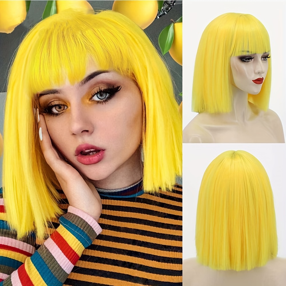 yellow wig sold on Temu Canada