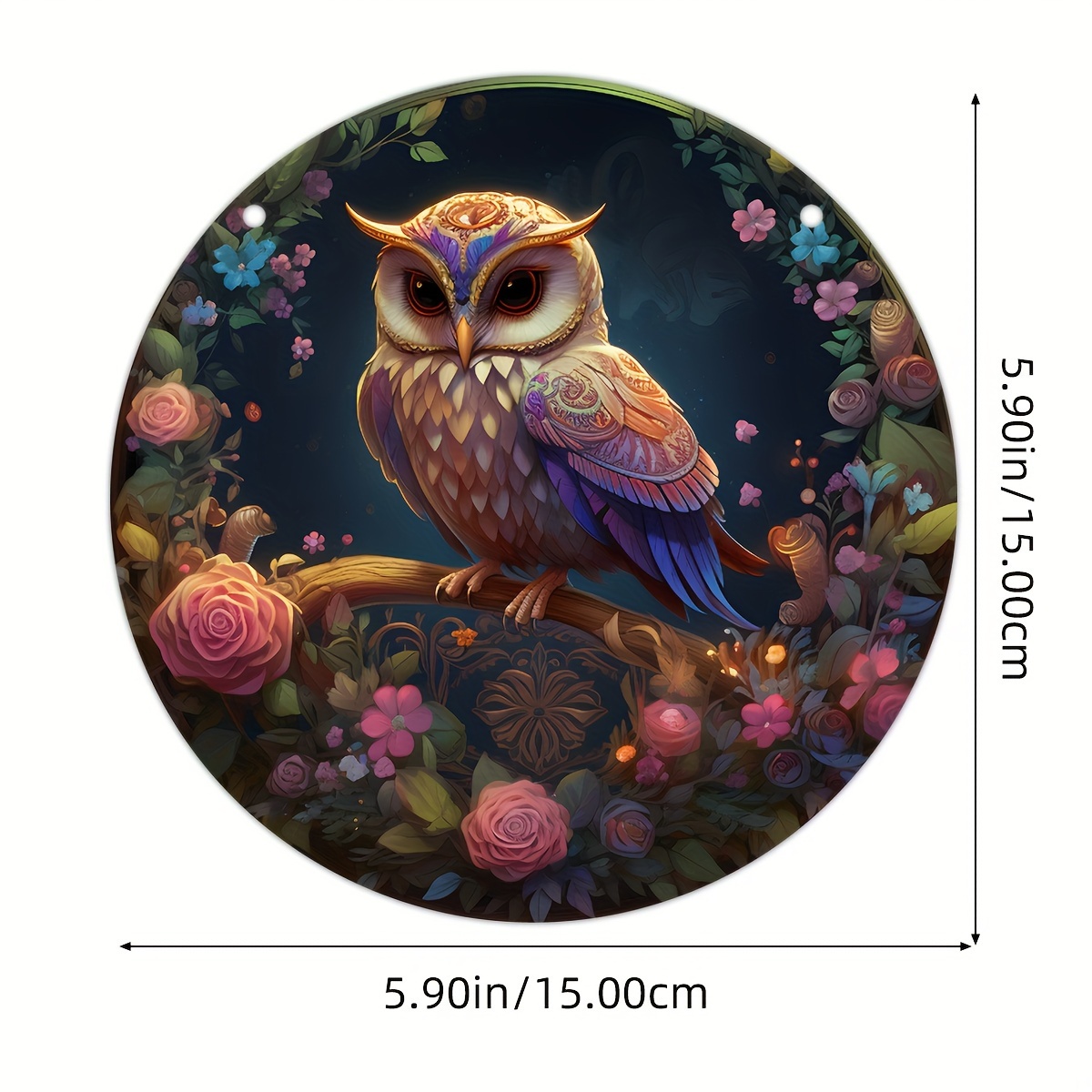 Owl Printed Acrylic Hanging Sign Suncatcher Stained Window - Temu Canada