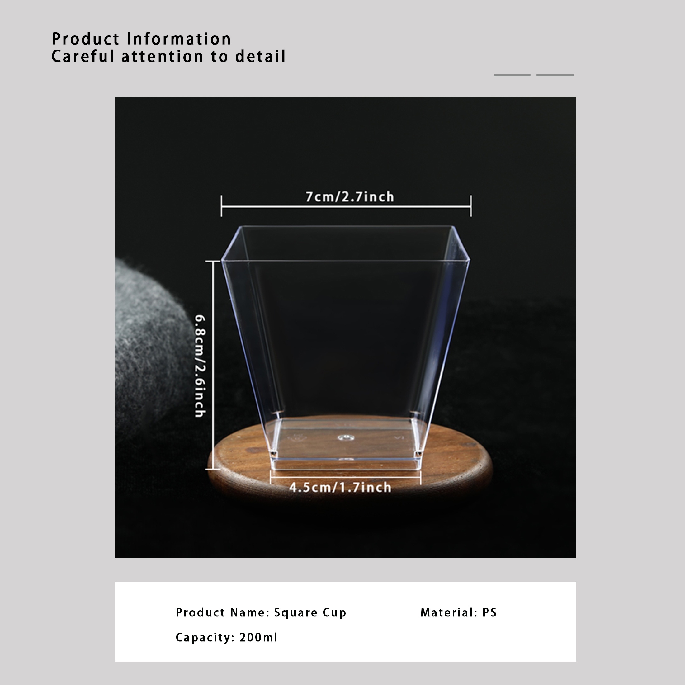 Clear Plastic Dessert Cups – Square Polystyrene Appetizer - Temu Mauritius