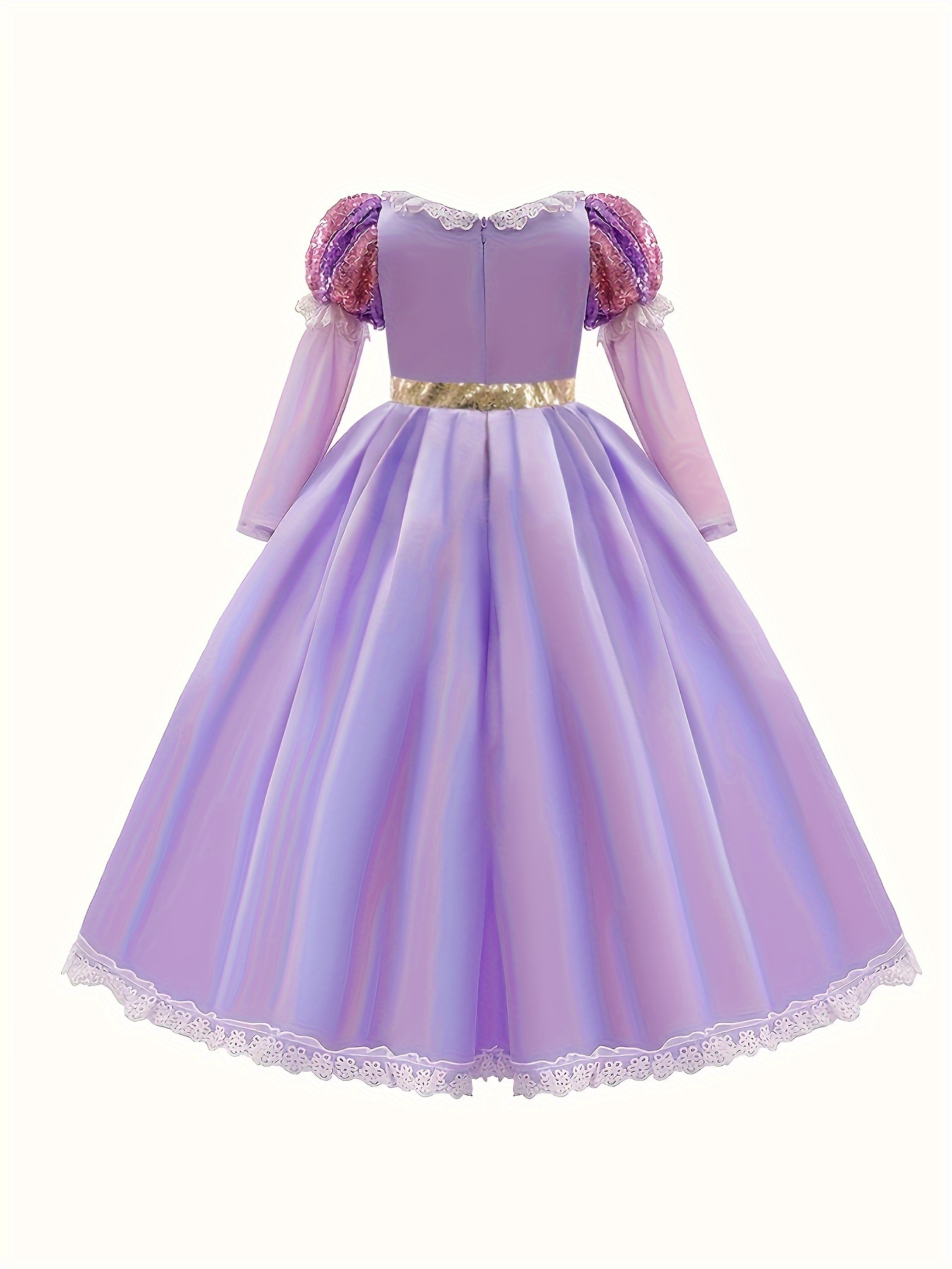 Long Sleeve Princess Dress Sweet Girls Sequin Puff Dreamy - Temu Australia