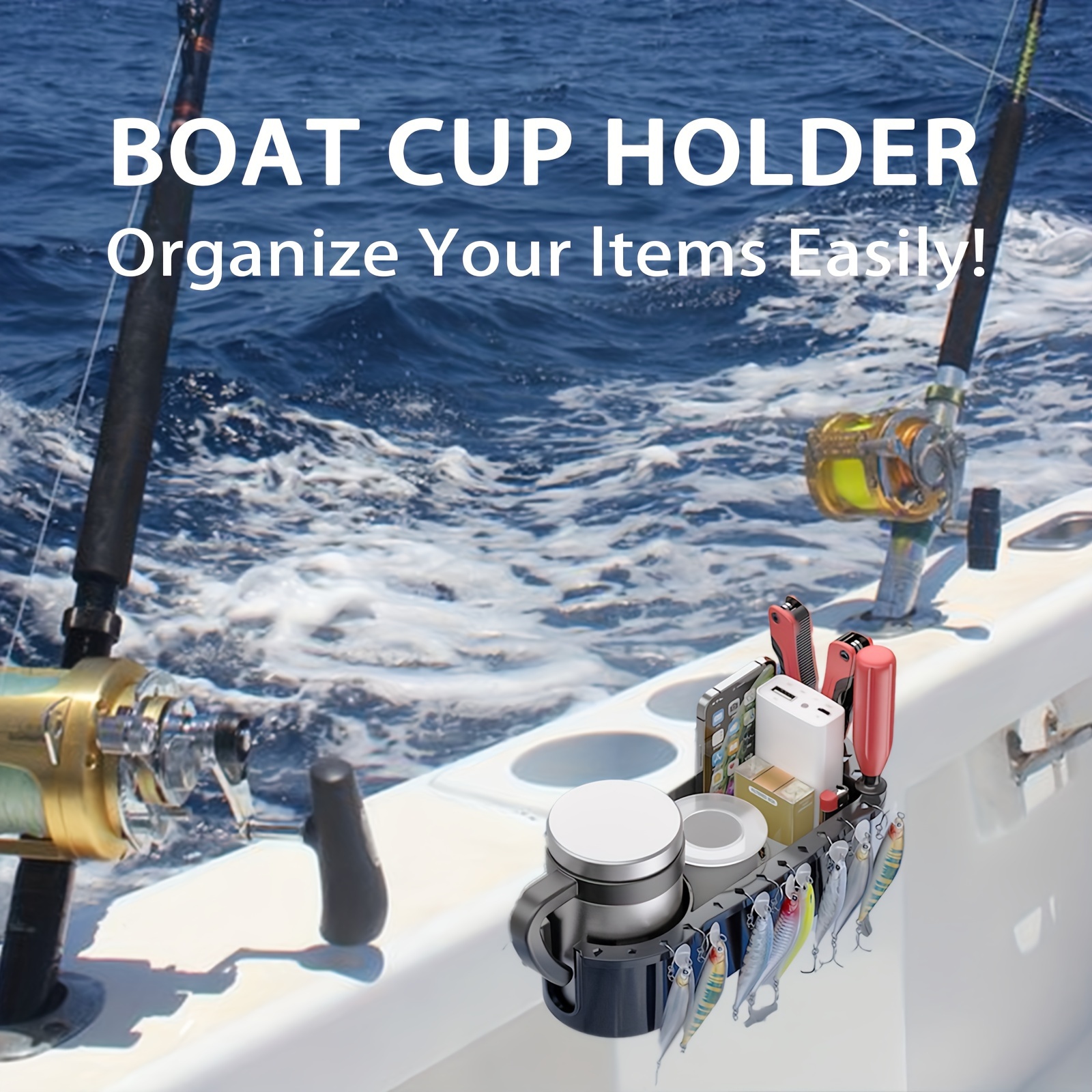 Boat Cup Holder Rubber Grip Versatile Storage Organizer Jon - Temu
