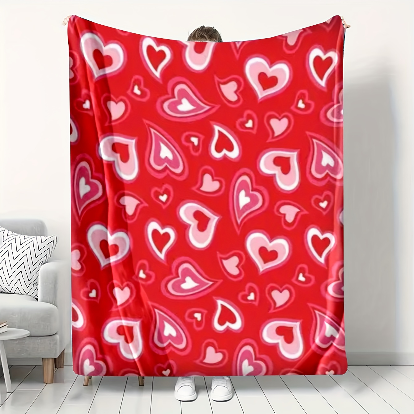 Red Heart Blanket Gift Blanket Family Friends Air - Temu Canada