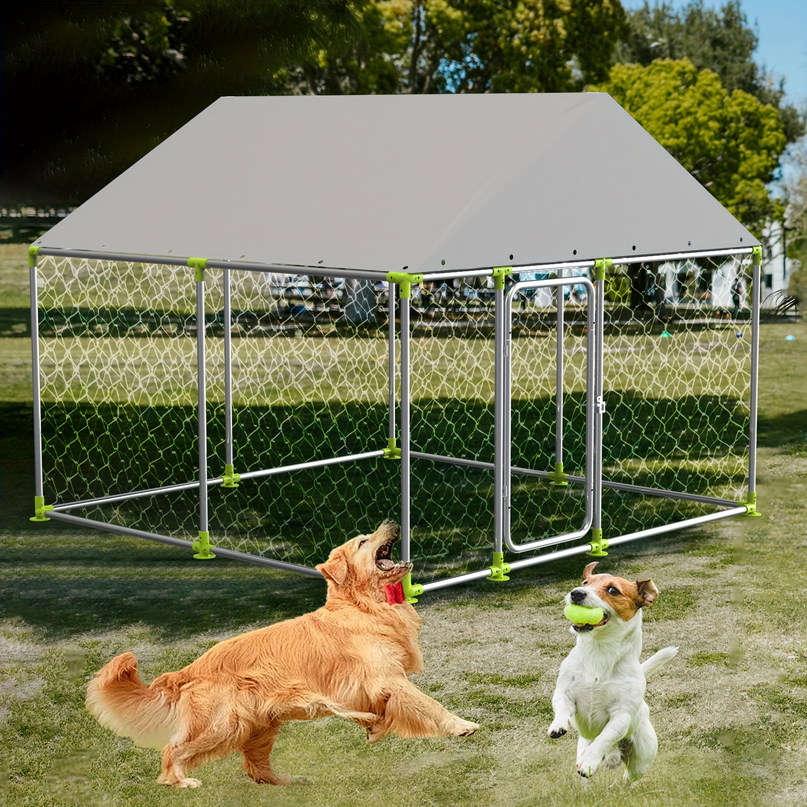 PawHut Lockable Dog House Kennel With Water-resistant Roof For Small ...