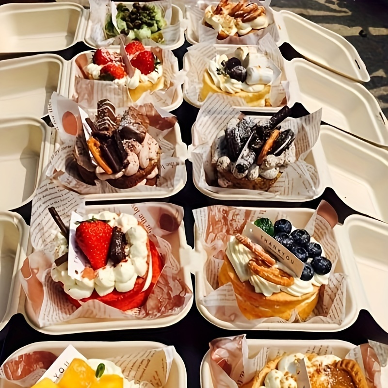 brown clam shell takeout containers hinged lids perfect - Temu