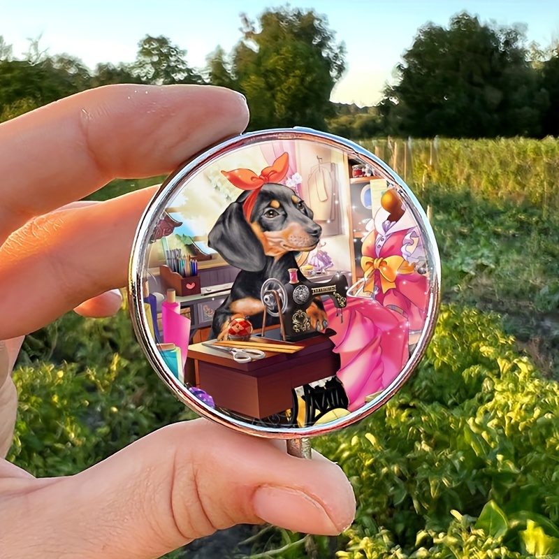 dachshund tailor themed mini pill box 3 compartment portable - Temu