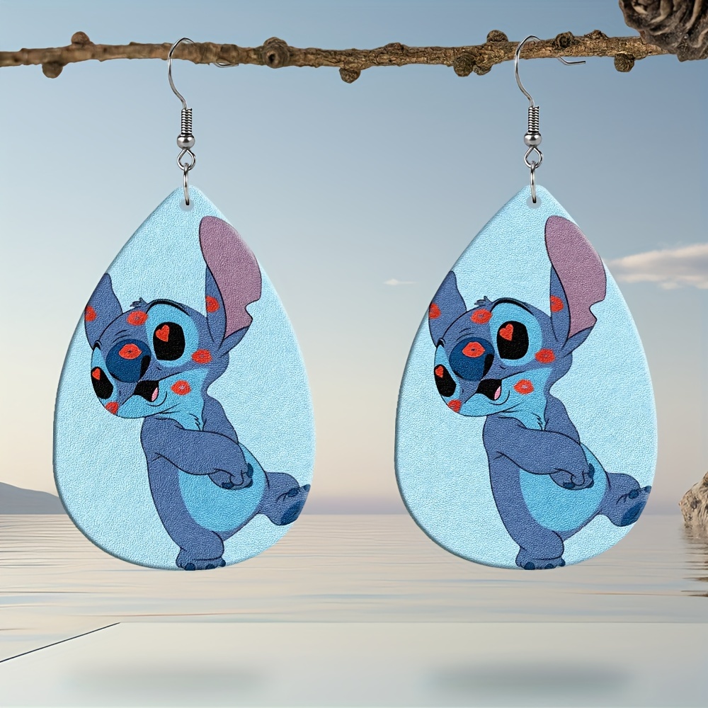 Authorized] Disney Stitch Surprised Blue Background - Temu