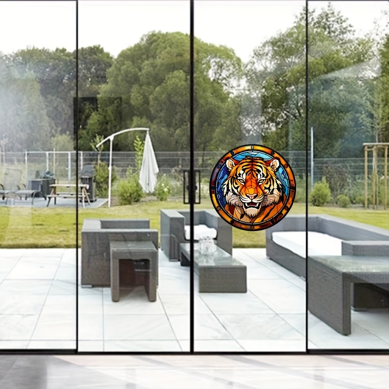 Colorful Tiger Pattern Electrostatic Glass Window Sticker - Temu Ireland