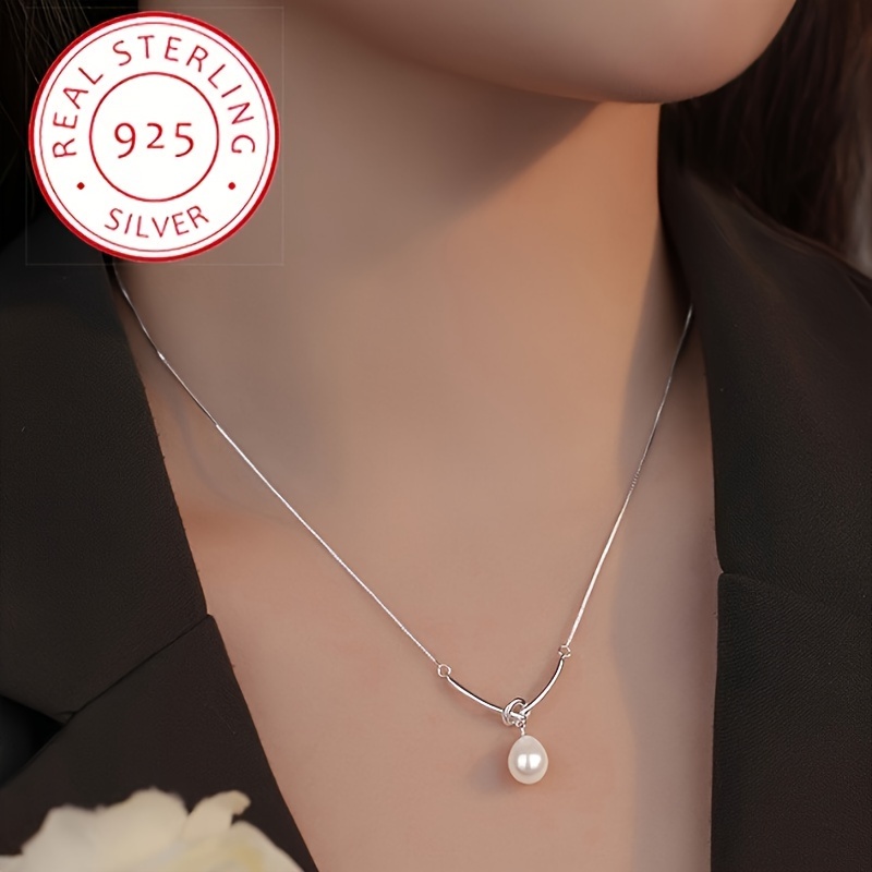 Fashionable 925 Sterling Silver Rope Knot Shell Pearl - Temu Canada