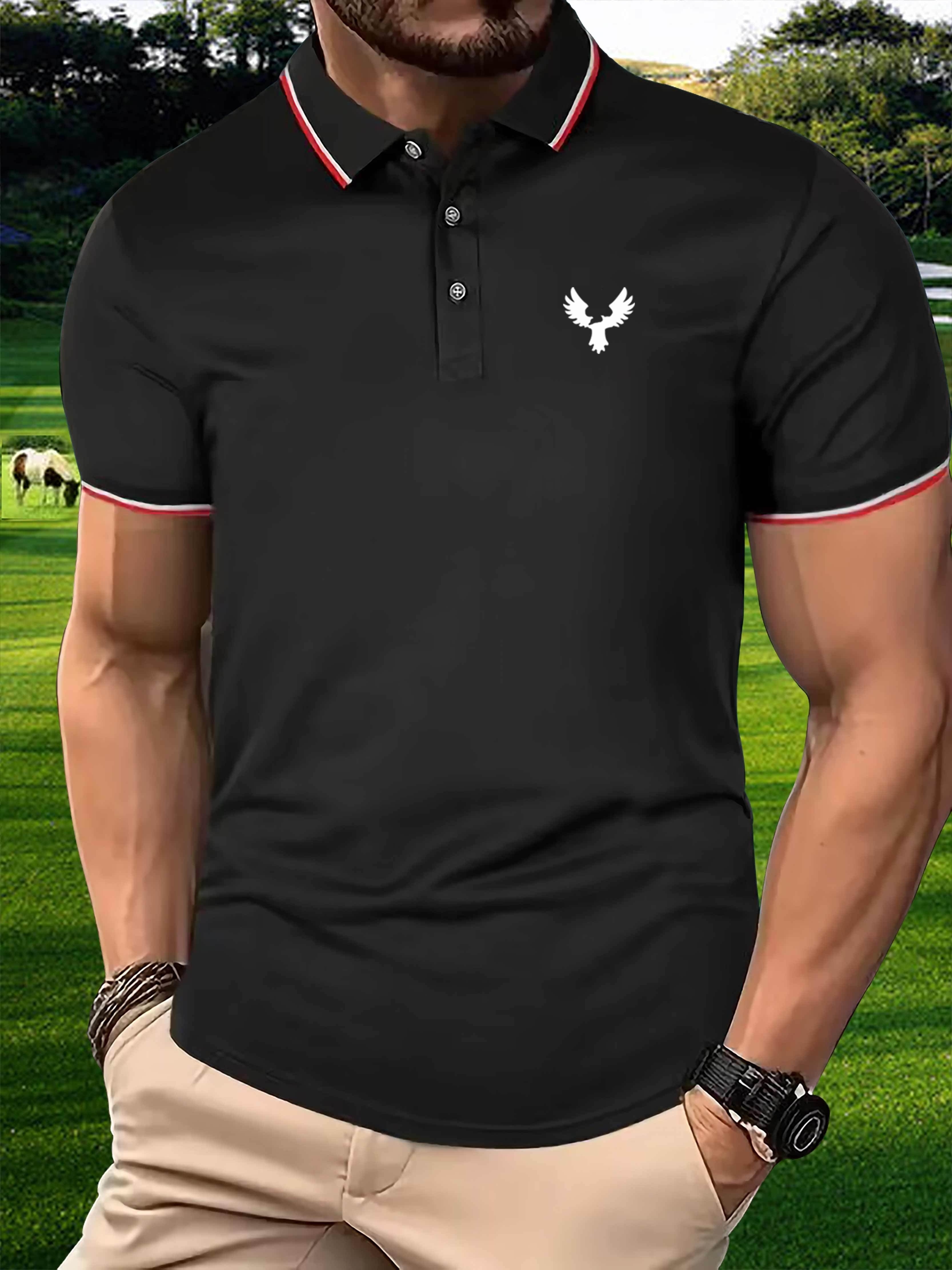 Eagle Pattern Men's Breathable Golf Short Sleeve Shirts - Temu Philippines