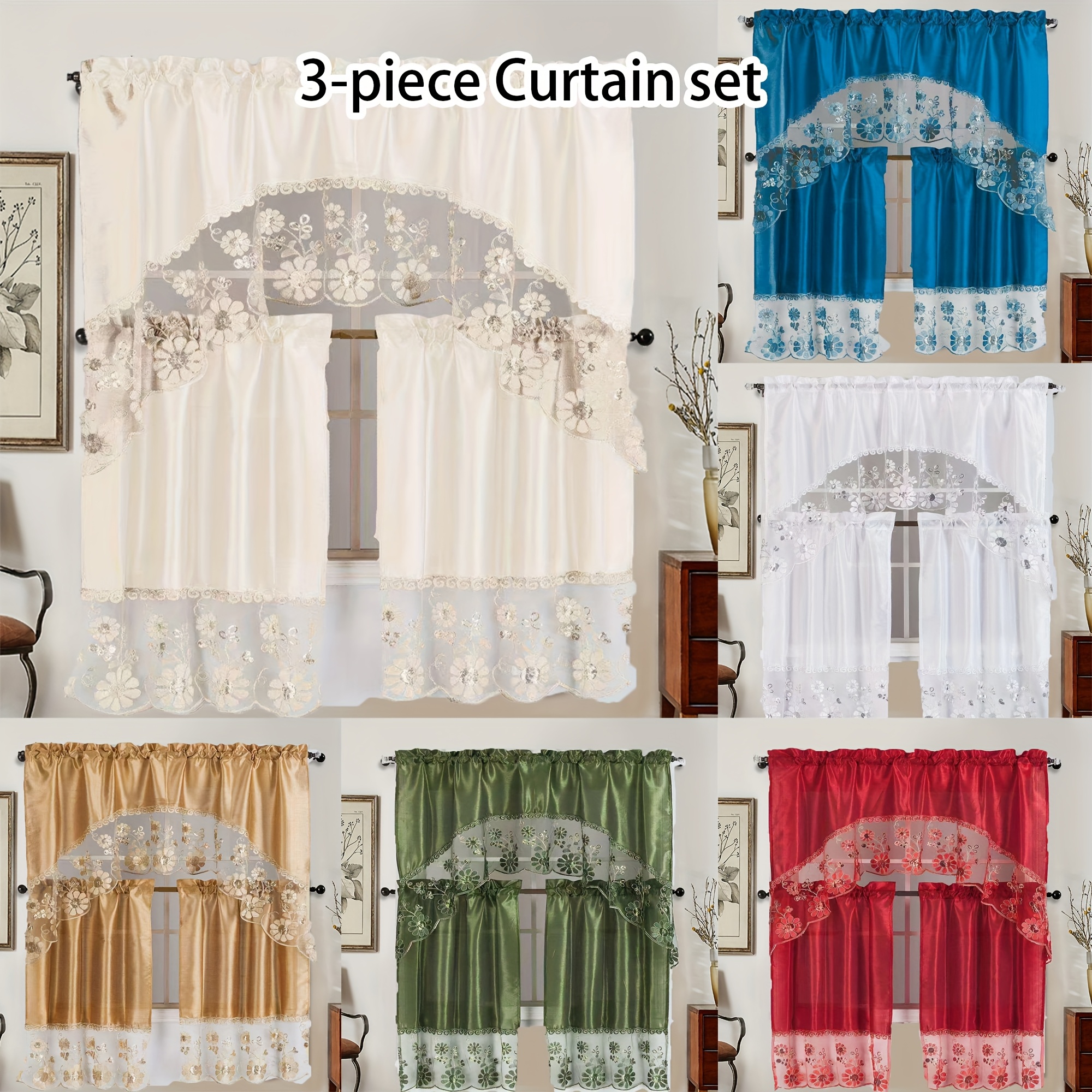 kitchen curtains sold on Temu United States