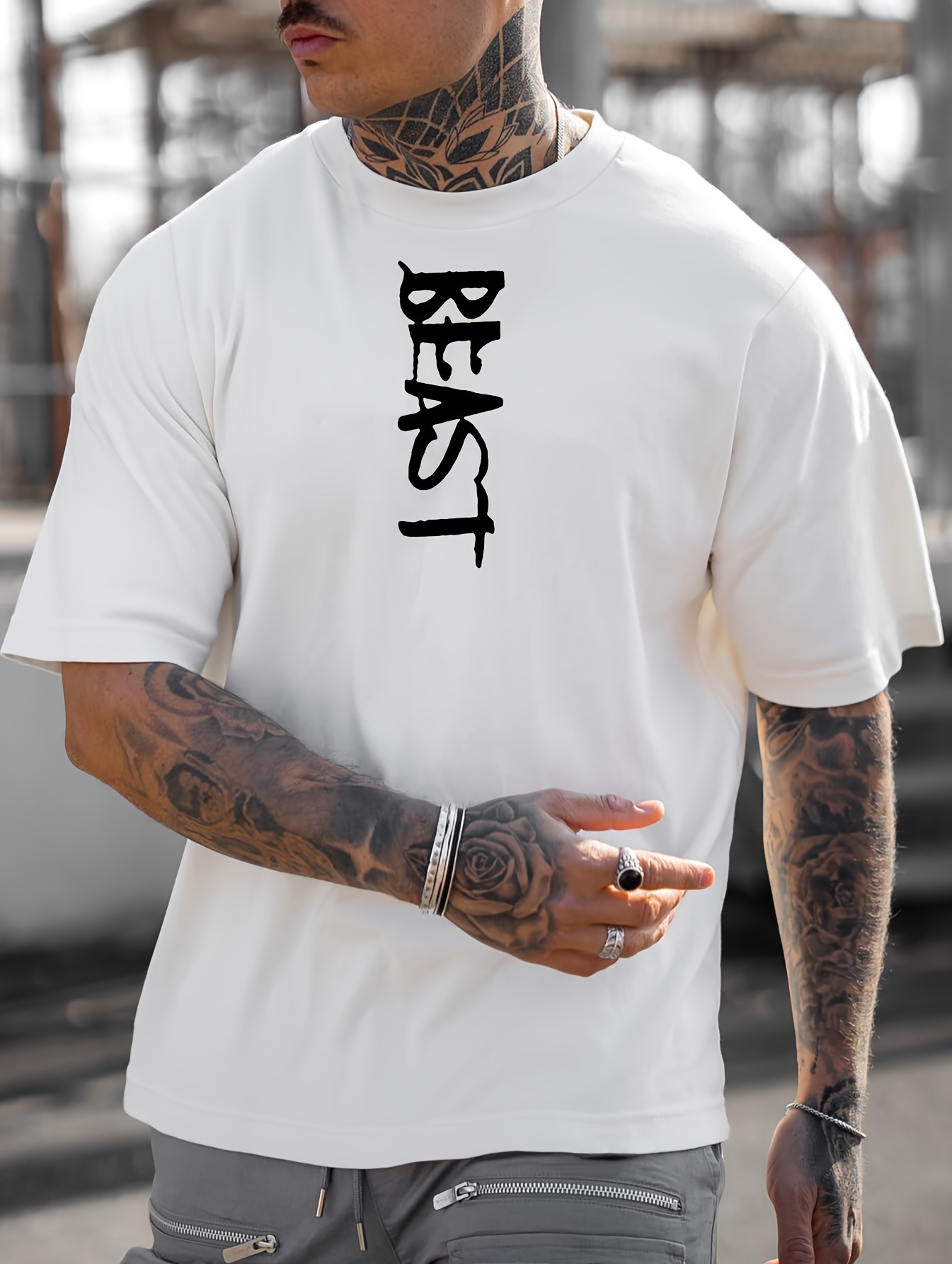 Plus Size Men's Print Short Sleeve T shirts Comfy - Temu New Zealand