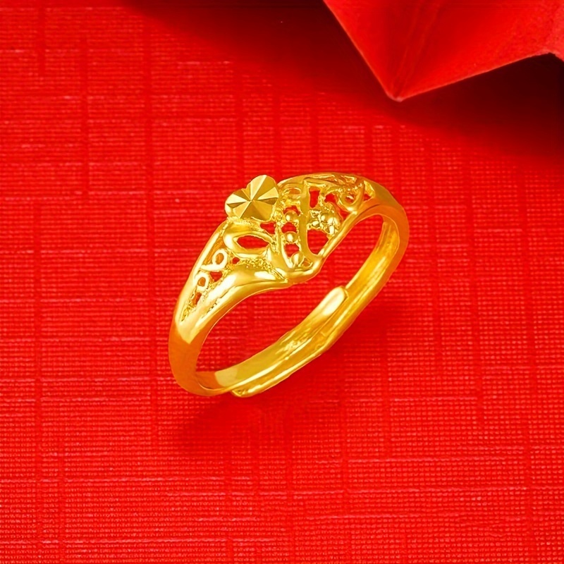 18k Gold Plated Ring Luxury Court Style Multi Design Golden - Temu ...