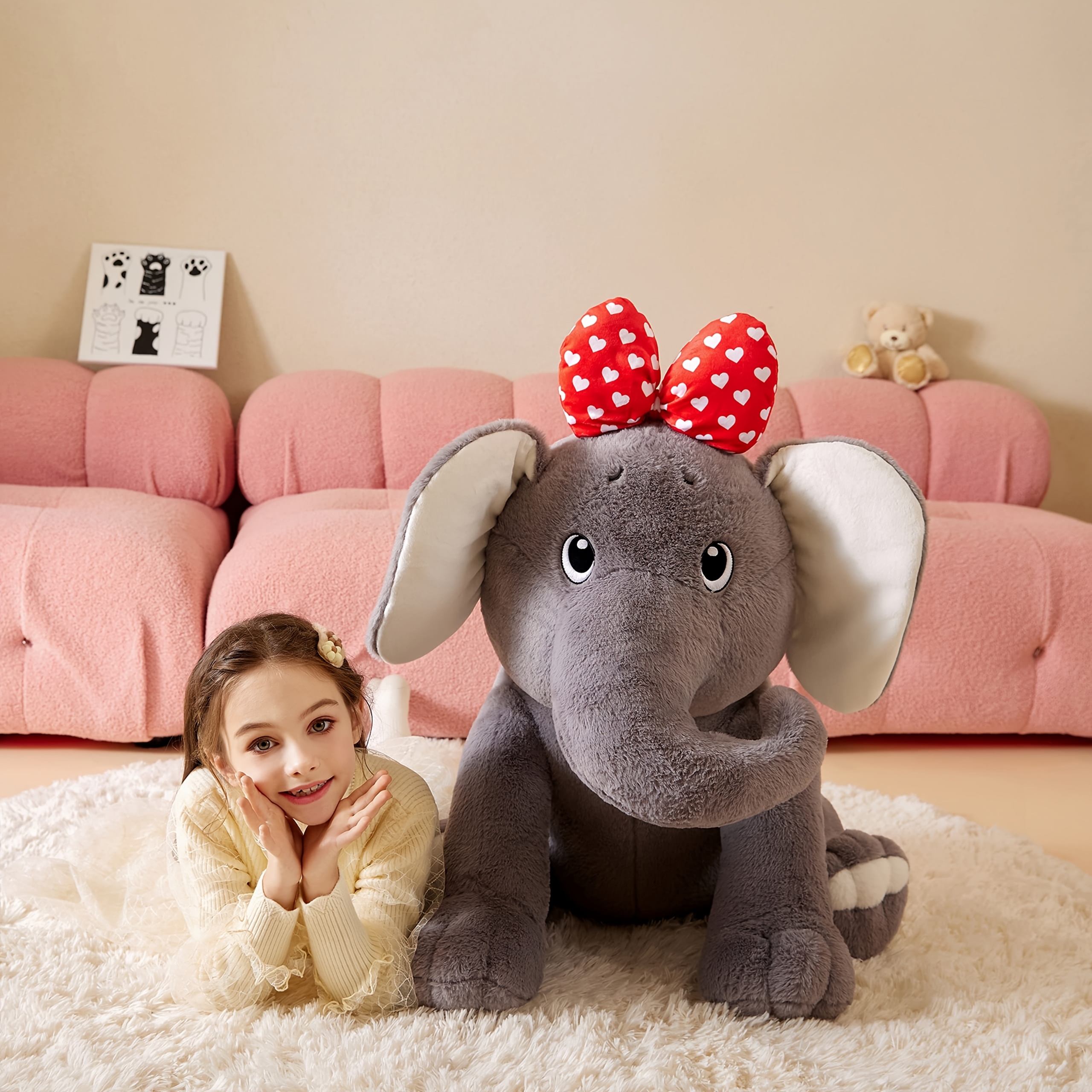 strawberry elephant plush sold on Temu United States