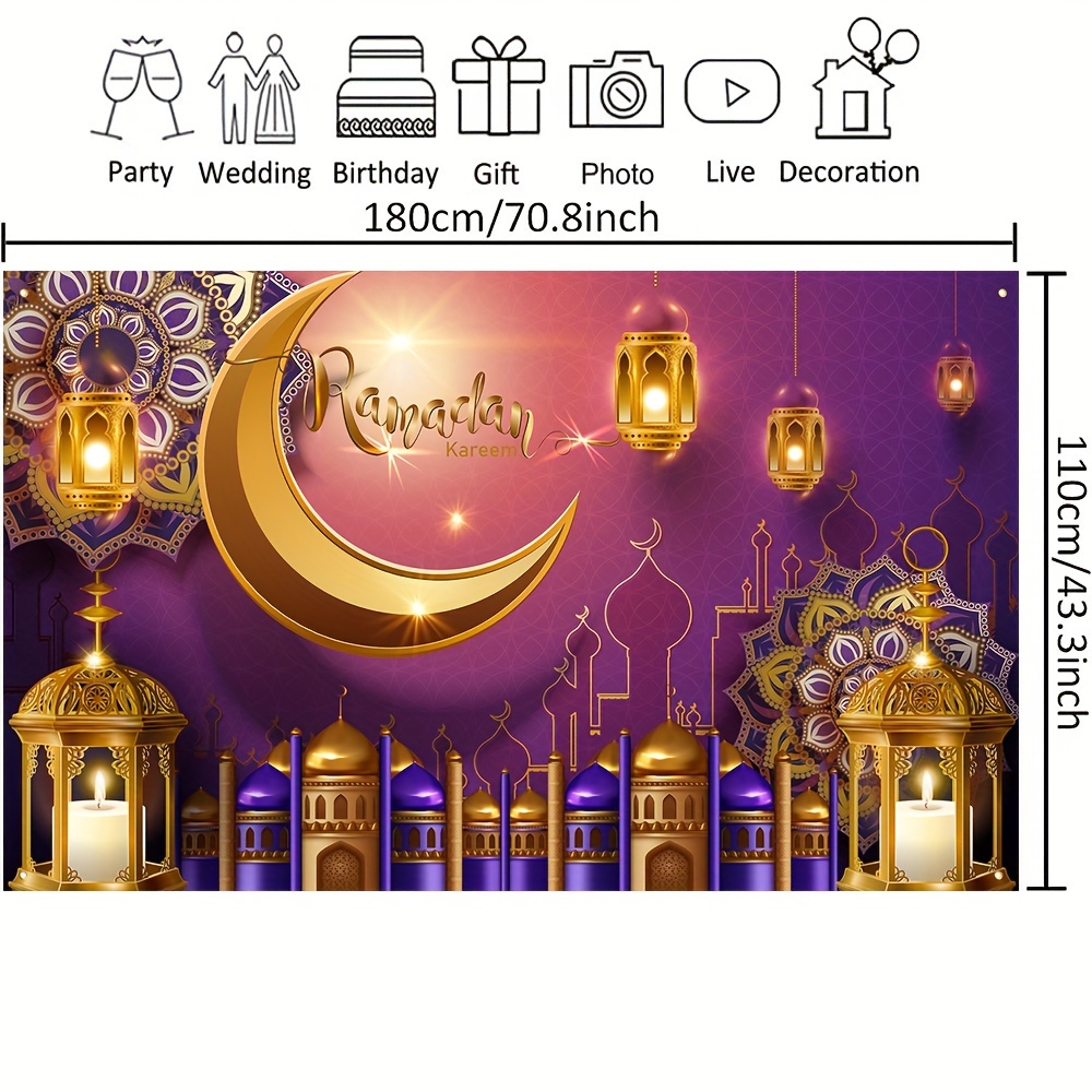 ramadan background photo props polyester banner - Temu Australia