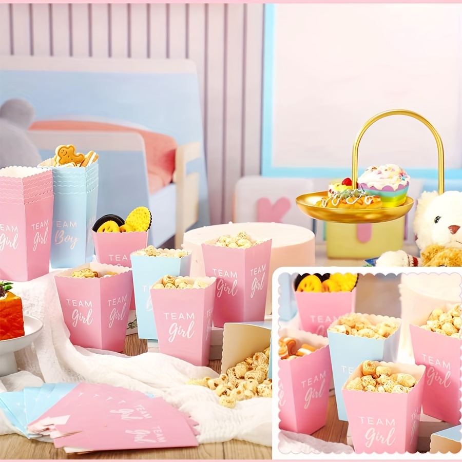 Gender Reveal Popcorn Boxes Team Boy/girl Themed - Temu Canada