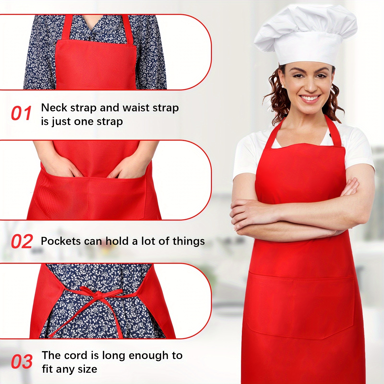 Plain Bib Aprons Bulk Mixed Color Commercial Apron 2 - Temu