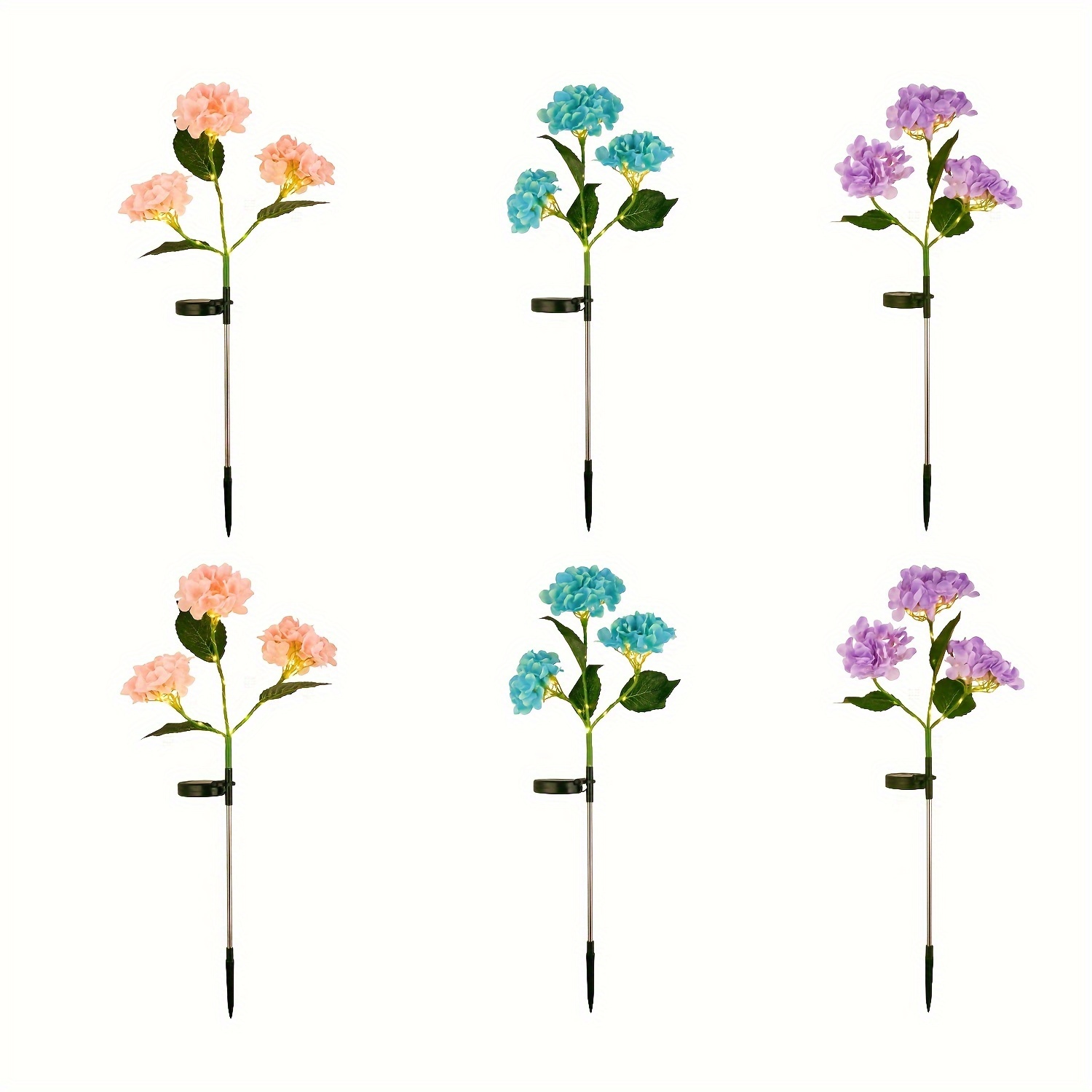 Solar Lights Outdoor Decorative Hydrangea Solar Garden Stake - Temu