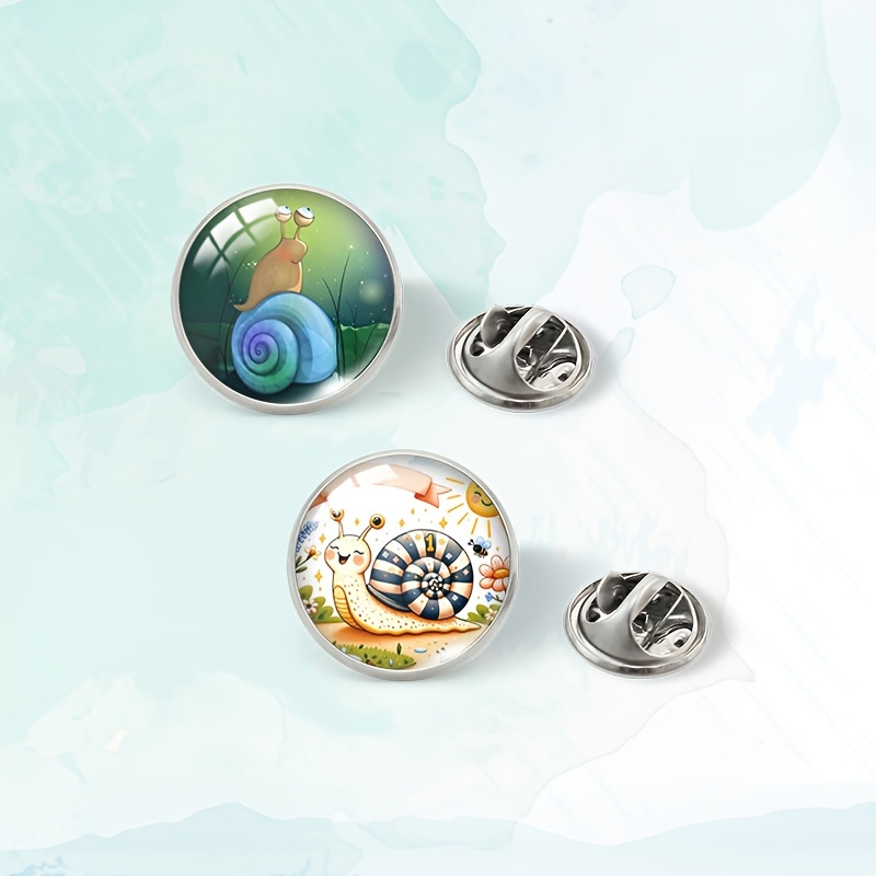 Snail Lapel Pin Glass Brooch Clothing Backpack Accessories - Temu ...