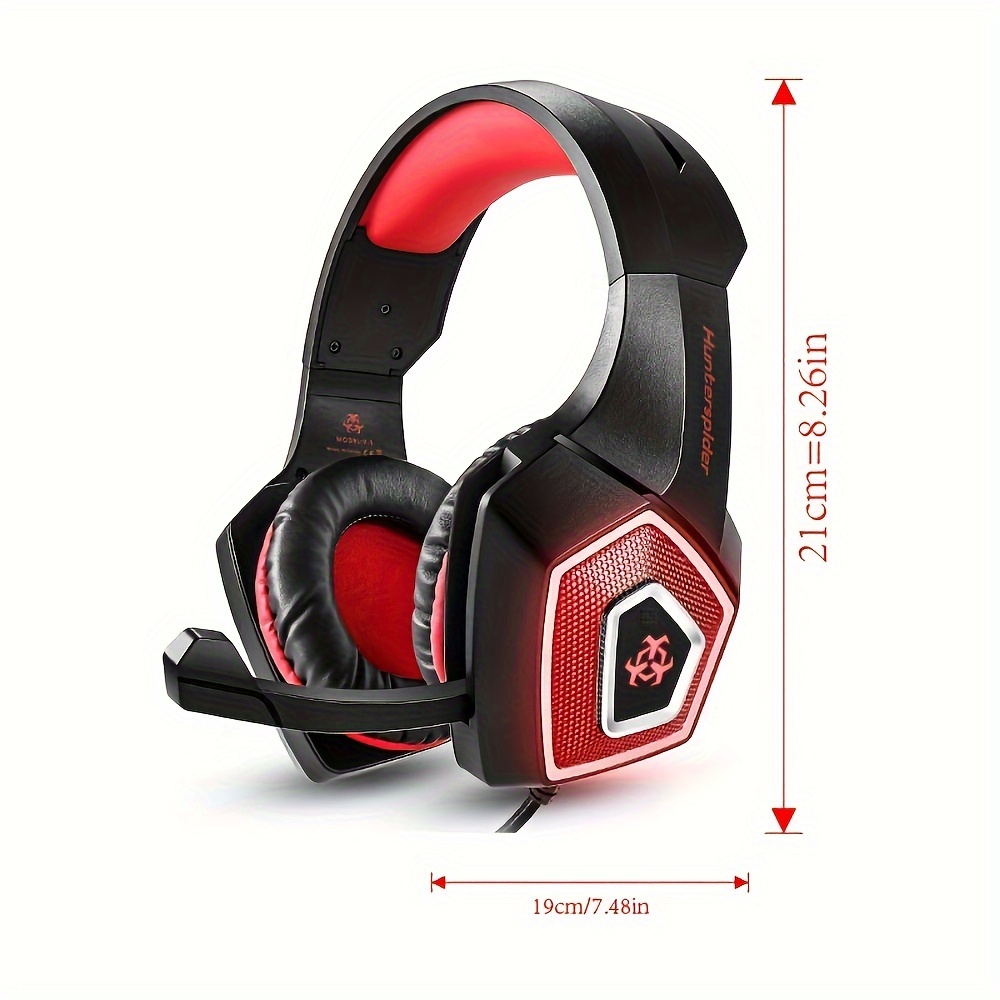 Gaming Headset Led Lights Ear Noise Cancelling Mic Stereo - Temu