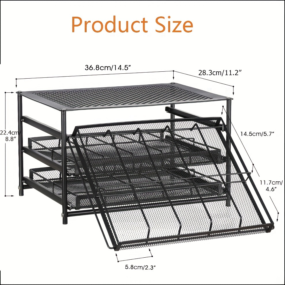 Spice Rack Countertop 3 Tiers Drawer Type Storage Holder - Temu United ...