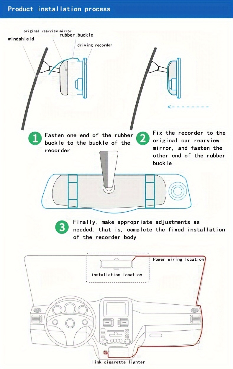 Full Hd 1080p dash Car Camera Front Rear Dual Recording - Temu Republic ...