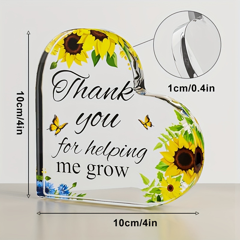 Acrylic Heart shaped Teacher Appreciation Plaque Desktop - Temu