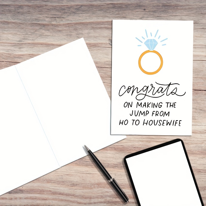 Funny Bride-to-be Engagement Card - 'from Ho To Housewife' Wedding ...