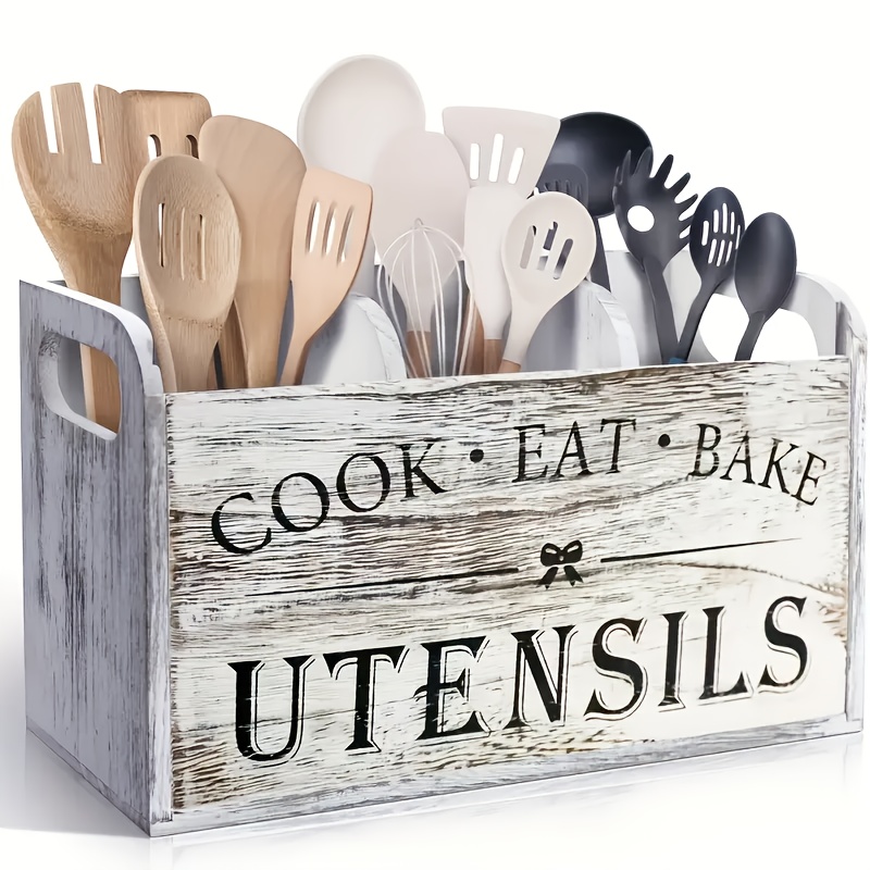 wood utensil holders sold on Temu United States